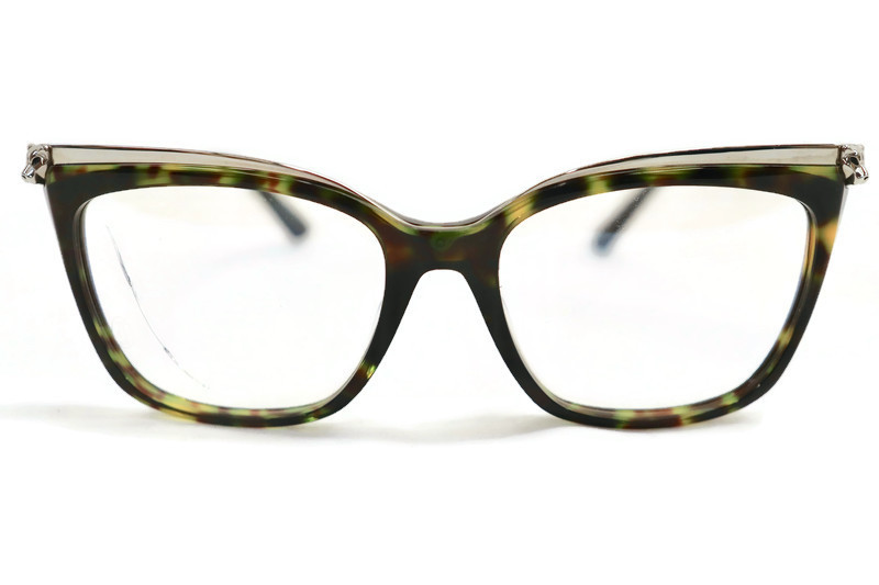 CARTIER - Silver / Tortoise Shell Cat-Eye Panthere Frame w/Clear Lenses ...