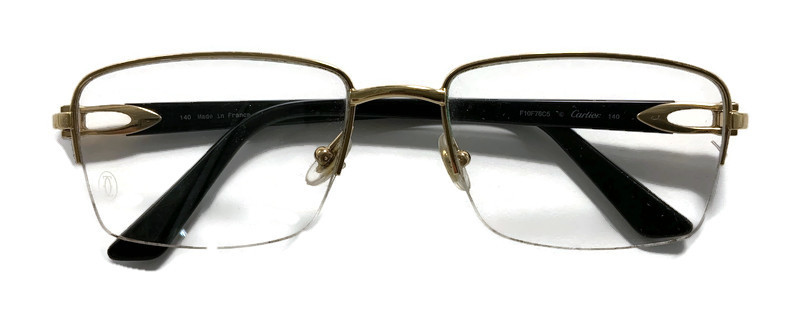 CARTIER - Black & Gold Rimless Frames w/Clear Lenses | American Jewelry ...