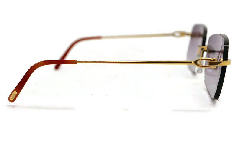 CARTIER / MICHE - Goldtone Thin Wire Frame Rimless Sunglasses w/Diamond ...