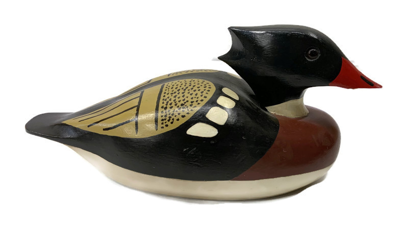 DUCK DECOY - Hand Painted Wood RED BREASTED MERGANSER - C.E. Thompson ...