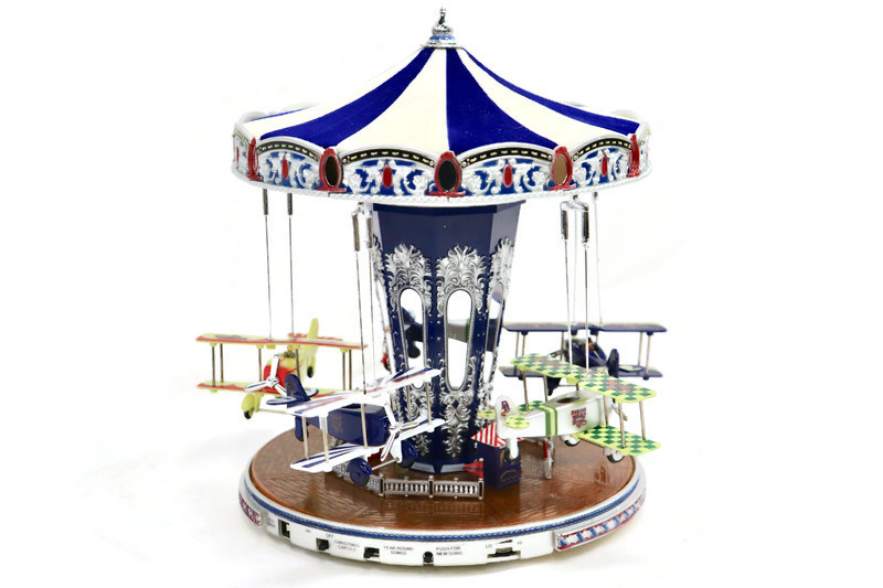 World's Fair Biplane Ride - Animated Musical Carousel Gold Label Xmas ...